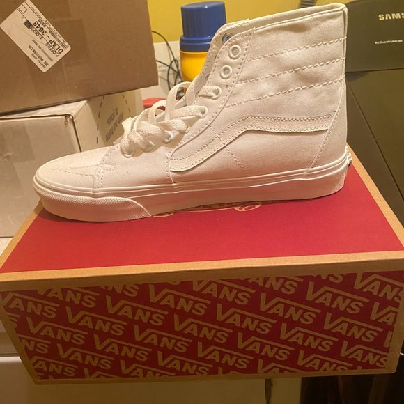 Vans | Shoes | Sk8hi All White Vans | Poshmark